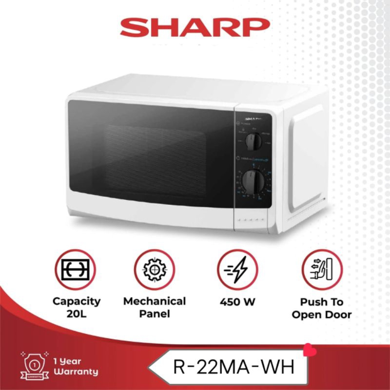 Jual MICROWAVE SHARP OVEN 20L R-220MA-WH NEW GARANSI RESMI | Shopee Indonesia