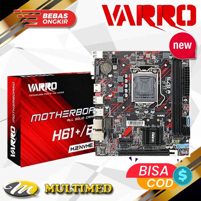 Jual MOTHERBOARD MAINBOARD MOBO VARRO H61 NVME SOCKET 1155 NEW | Shopee Indonesia