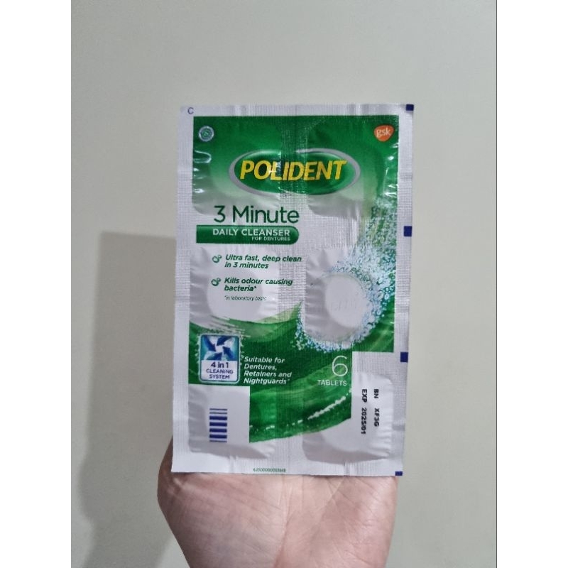 Jual [isi 6 tab] POLIDENT denture cleanser pembersih gigi | Shopee ...