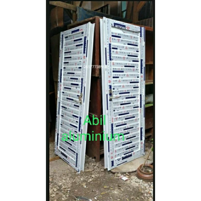 Jual PINTU ALUMINIUM SPANDREL uk T210xL90 +KUSEN 4in sepaket komplit ...
