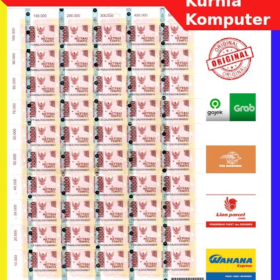 Jual Laris Materai atau meterai 10000 asli terbaru pos indonesia Bayar ...