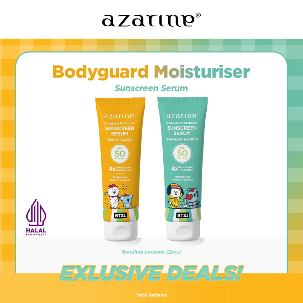Jual Azarine Body Guard Moisturizer Body Sunscreen Serum Sunproof & Sun ...