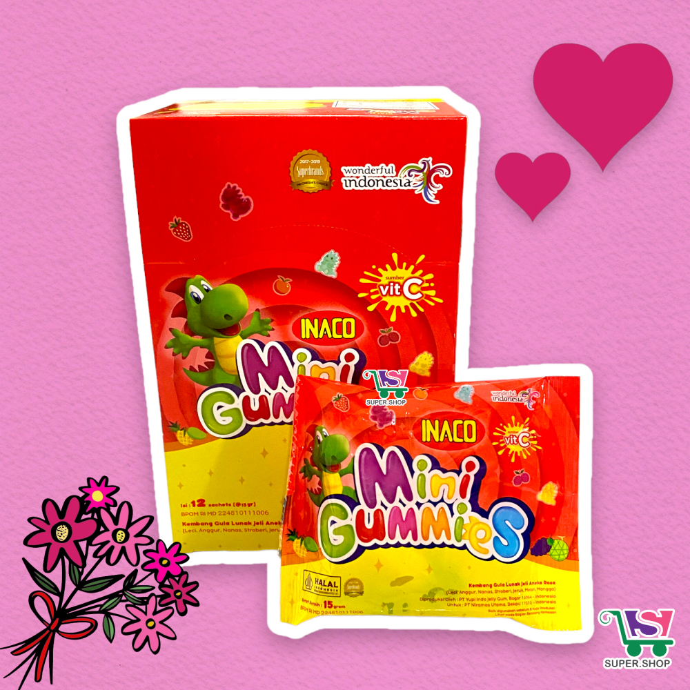 Jual Inaco Mini Gummies Permen Jelly Aneka Rasa PACK (isi 12 pcs ...