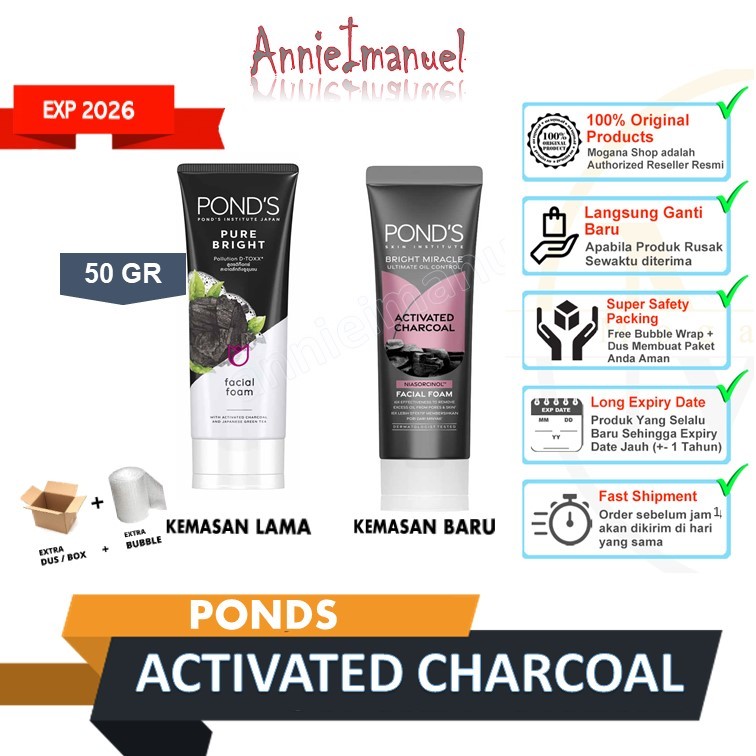 Jual Ponds Facial Foam Pure Bright hitam 100Gr | Shopee Indonesia