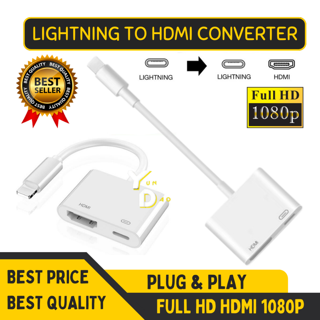 Jual LIGHTNING HUB ADAPTER HDMI 1080p DIGITAL CONVERTER IPAD IPHONE ...