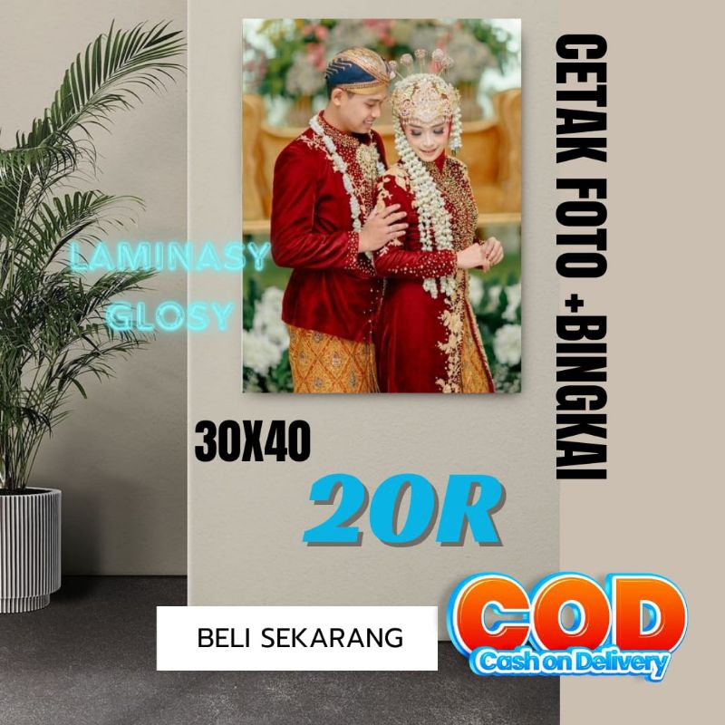 Jual CETAK FOTO PLUS BINGKAI 20r LAMINASY GLOSY | Shopee Indonesia