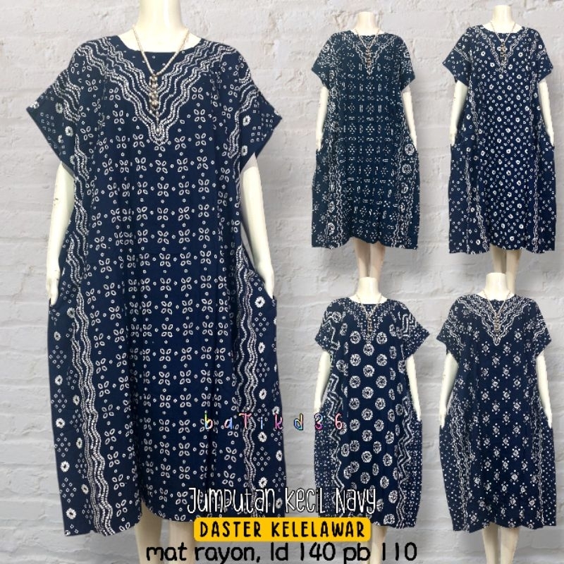 Jual Baju tidur etnik estetik klasik biru navy kelelawar jumbo murah ...