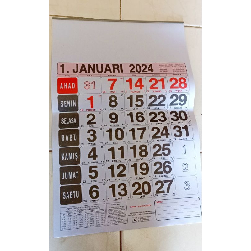 Jual Kalender 2026 Almanak Kecil Isi 12 Lembar ukuran 32 x 43 | Shopee ...
