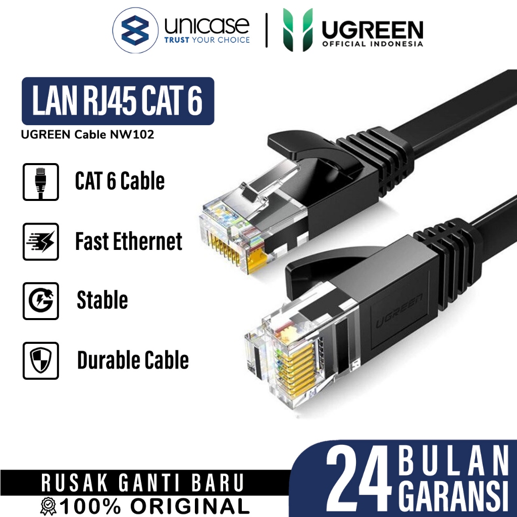 Jual Cable LAN RJ45 CAT 6 UGREEN Ethernet/Internet 1Gbps 250 MHz UTP Kabel | Shopee Indonesia