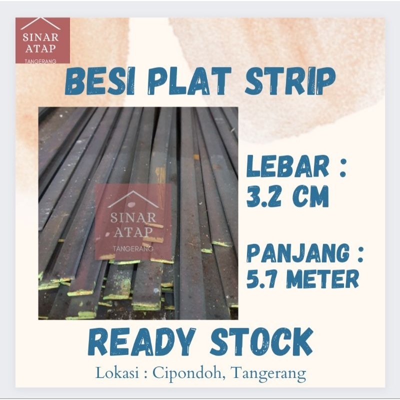 Jual Besi Plat Strip Lebar 3.5cm Tebal 2.8mm Panjang 5,7 Meter | Shopee ...