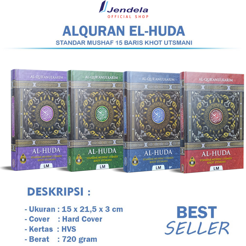 Jual A5 Alquran Al Huda Khot Utsmani Al Quran Non Terjemah (Quran Wakaf ...