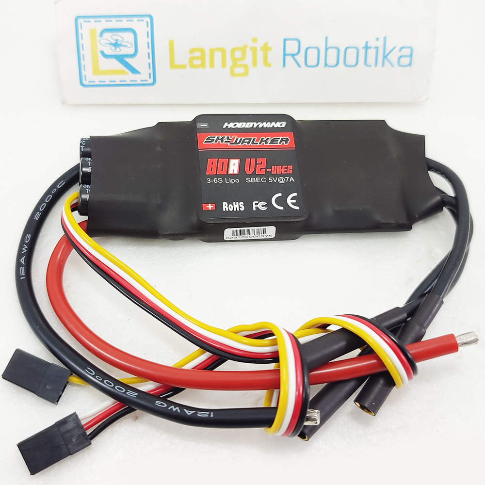 Jual ESC HOBBYWING SKYWALKER 80A V2 ESC 80 A V2 Brushless Motor RC ...