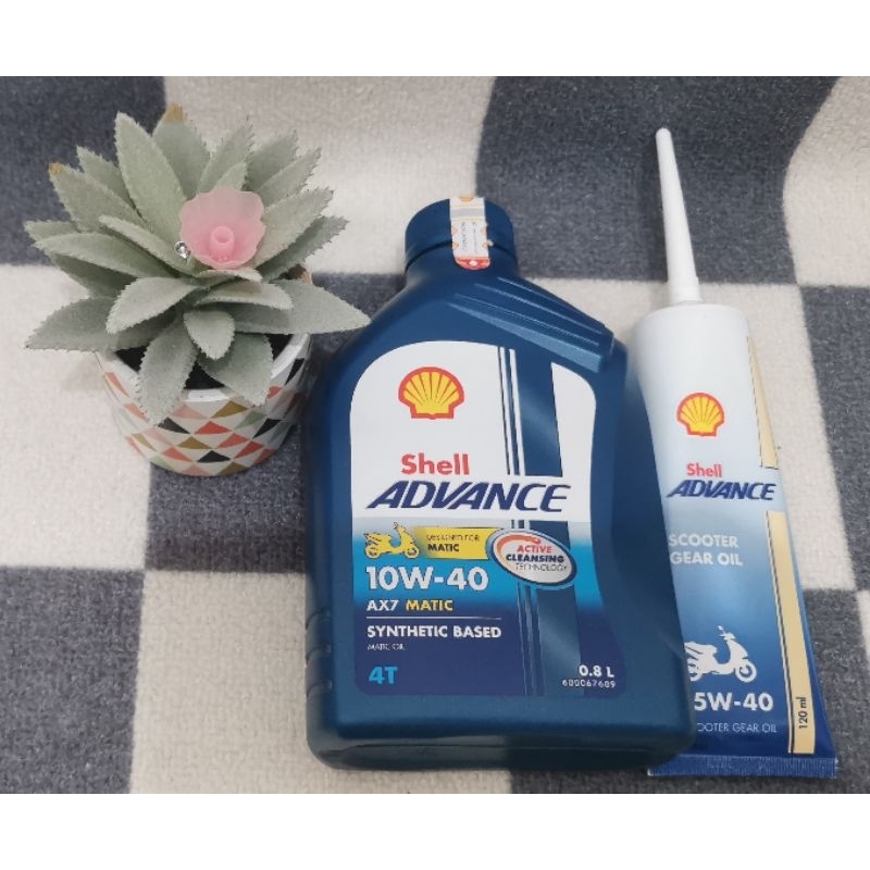 Jual BUNDLING Oli Motor Matic Shell 10W-30 (0.8L) + Gardan Shell Advance 15W-40 (120ML) | Shopee ...