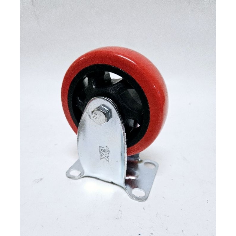 Jual Roda pu merah 4 inch mati/rigid xptool | Shopee Indonesia
