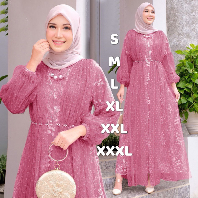 Jual MAXI JAHWARA ( M L XL XXL XXXL) GAMIS PESTA MUSLIM/BAJU KONDANGAN BAJU PESTA SERAGAM ACARA ...