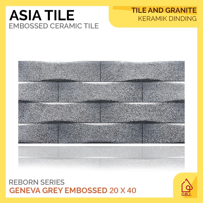 Jual KERAMIK ASIA TILE 20 X 40 GENEVA GREY EMBOSSED DINDING TIMBUL MATT | Shopee Indonesia