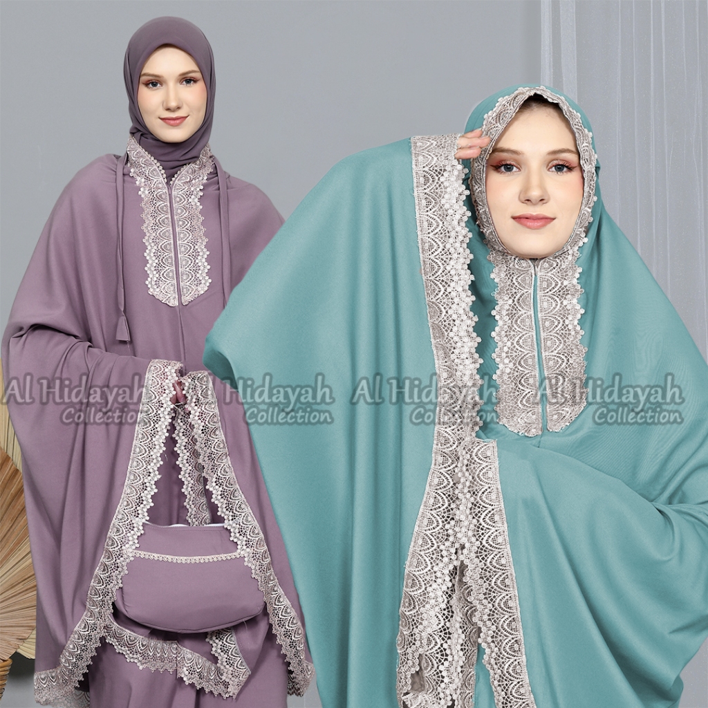 Jual Mukenah Dewasa 2 in 1 Resleting Dagu Katun Premium Mukena Jumbo ...