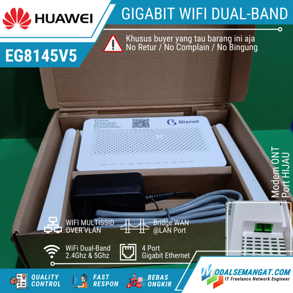 Jual Router WiFi Huawei EG8145V5 ONT GPON Gigabit Dual-Band 2.4/5Ghz 5V5 | Shopee Indonesia