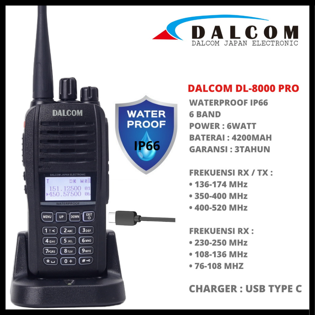 Jual HT DALCOM JAPAN DL-8000 PRO HANDY TALKY | Shopee Indonesia