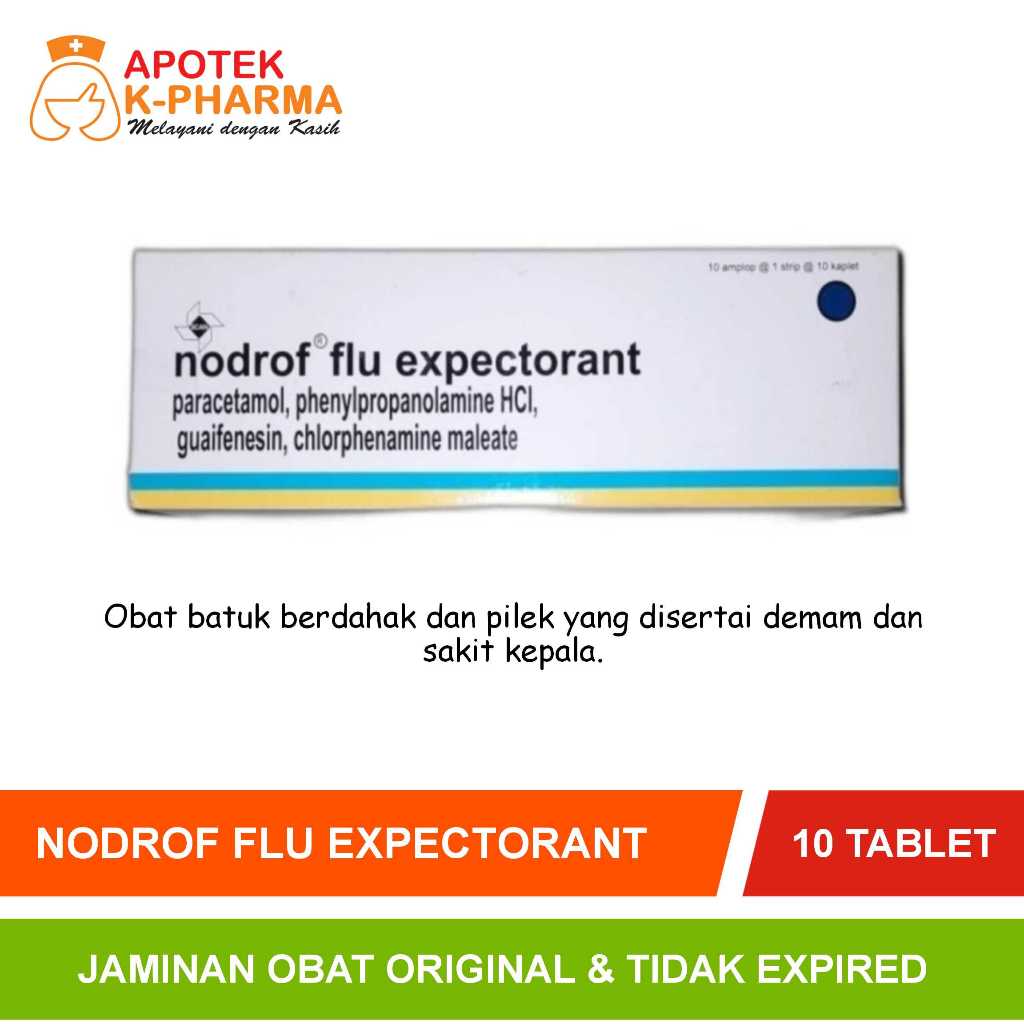 Jual Nodrof Flu Ekspectorant Strip Isi 10 Tablet Obat Original | Shopee ...
