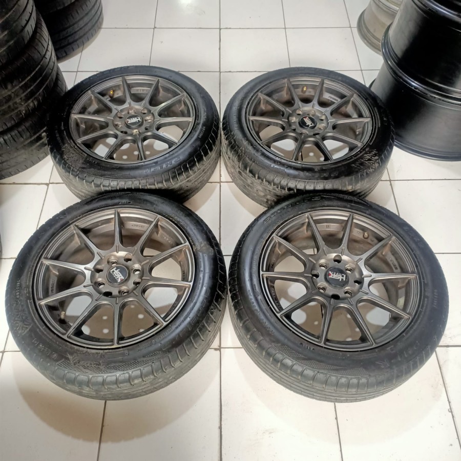 Jual VELG MOBIL BEKAS HSR RAI S2 RING 15 LUBANG 4X100 4X114 PLUS BAN 195 55 R15 BUAT AGYA BRIO ...