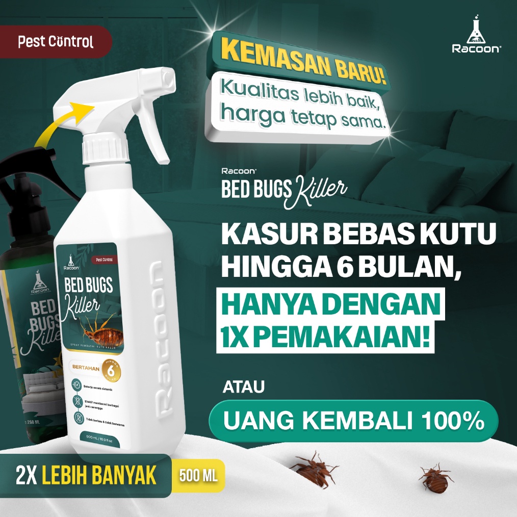 Jual Original Racoon Obat Anti Kutu Kasur Racoon Bed Bugs Killer / Tungau / Kutu Busuk Tahan 6 ...
