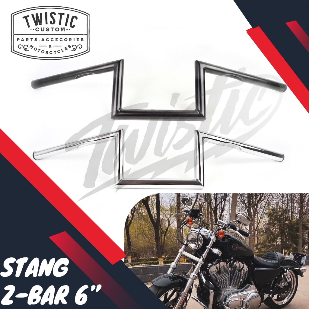 Jual Stang Z Bar 6" Motor Harley Sportster XL Dyna Softail Benelli 1 inch | Shopee Indonesia