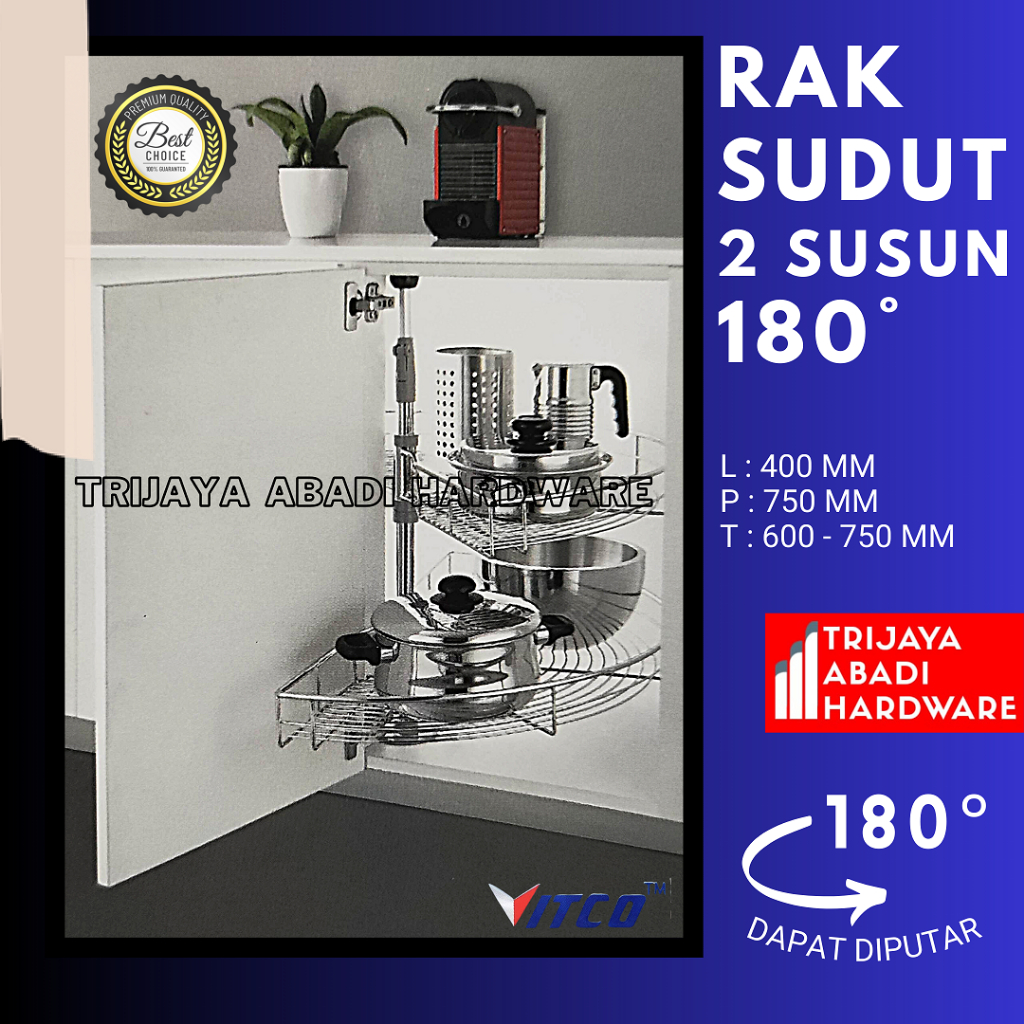 Jual Rak Sudut 2 Susun SC / XC 28100 - Rak Dapur Serbaguna Putar 180 ...