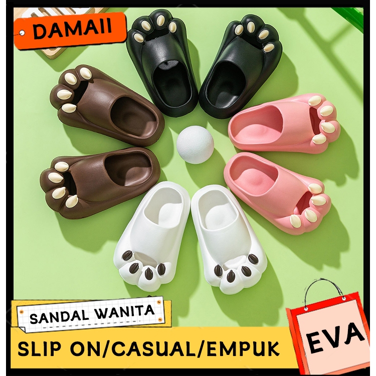Jual Sendal Karet Cakar Beruang Pria Wanita Sendal Lucu Sandal Slop ...