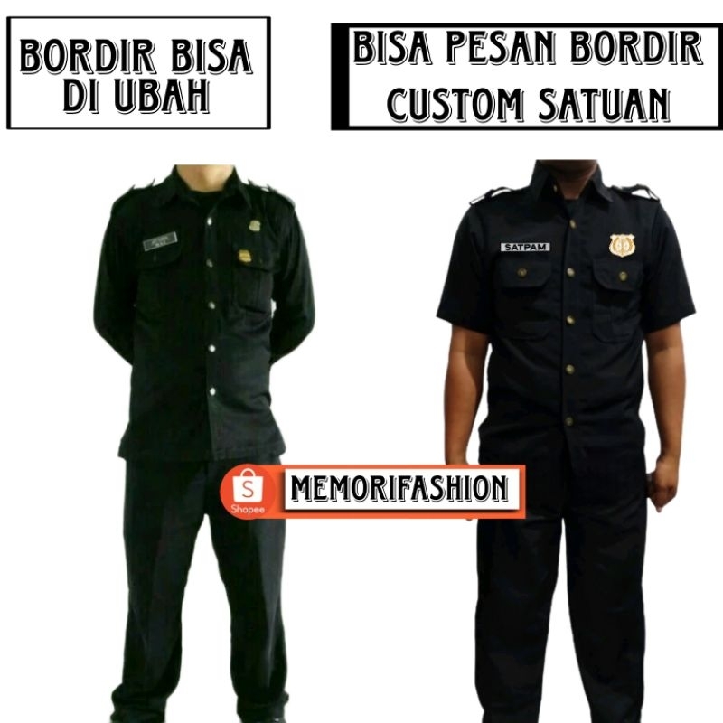 Jual SERAGAM SECURITY SAFARI CUSTOM BORDIR SATUAN | Shopee Indonesia
