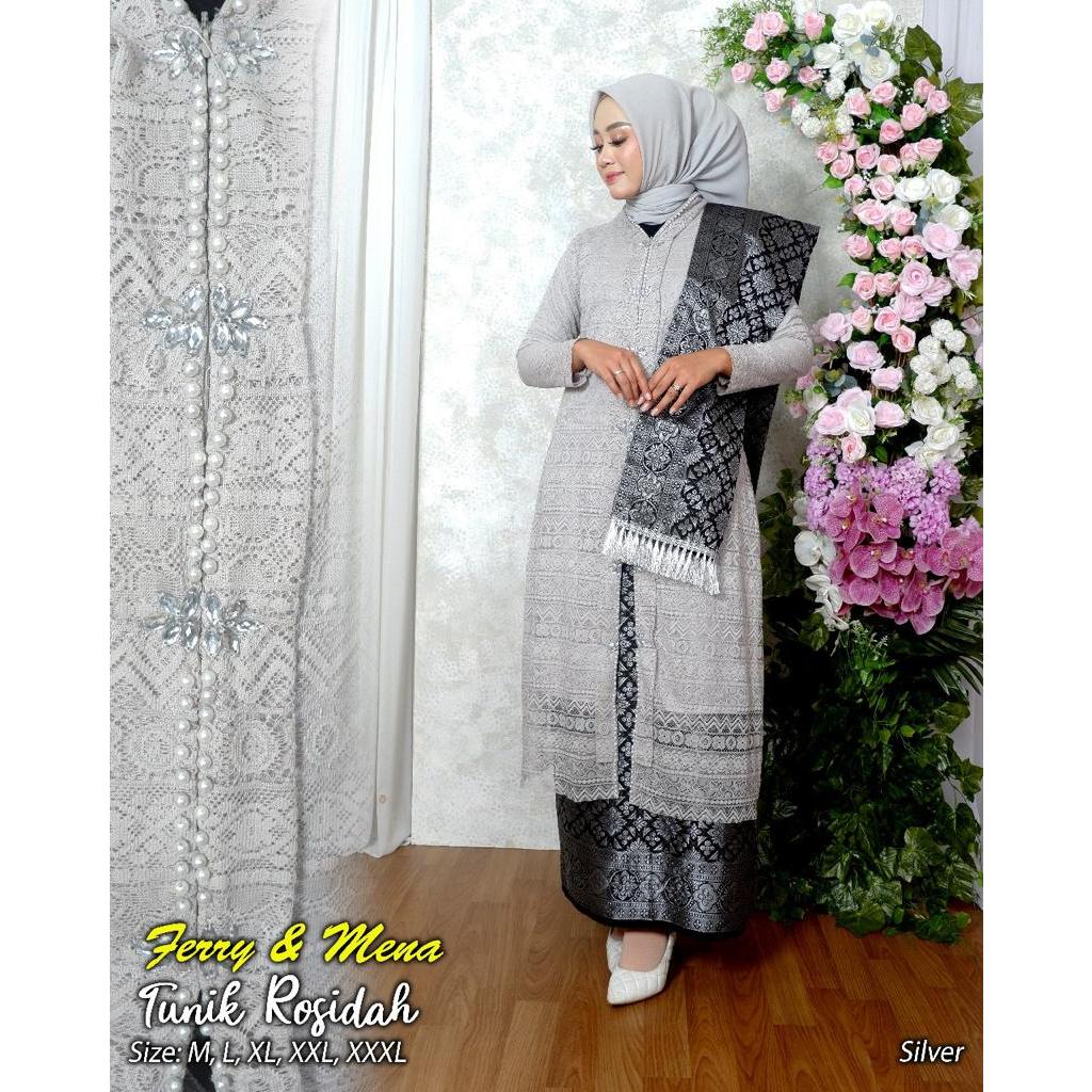 Jual Baju Kebaya tunik brukat rok songket-stelan kebaya tunik-rok ...