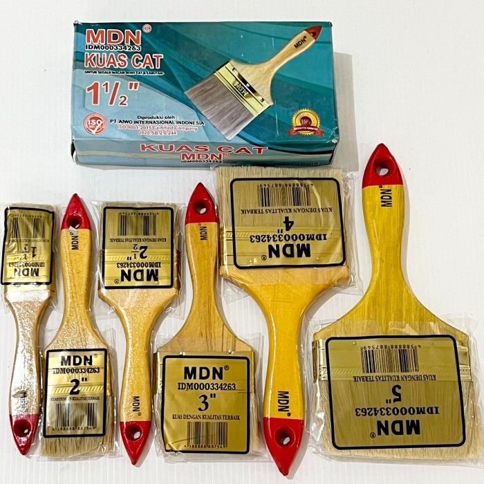 Jual Kuas Cat Dinding Tembok MDN / Kuas Pernis Tebal Gagang Kayu 1,5 ...