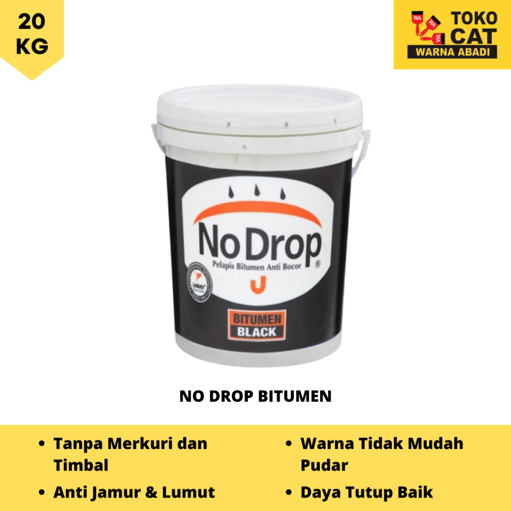 Jual Cat Tembok Waterproofing Anti Bocor No Drop Bitumen 20 kg | Shopee Indonesia
