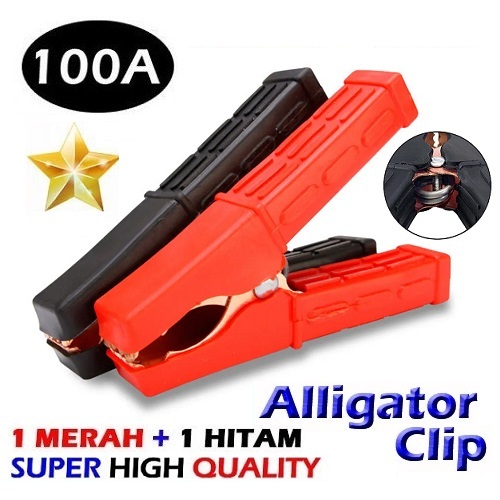 Jual Capitan Aki Tembaga 100A Aligator Clip Besar 105mm Battery Jumper ...
