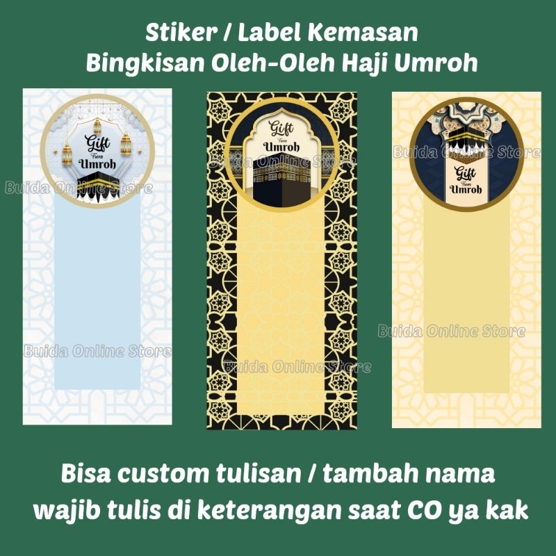 Jual Stiker Label Kemasan Gift From Umroh Haji Segel Kotak Mika dus box ...