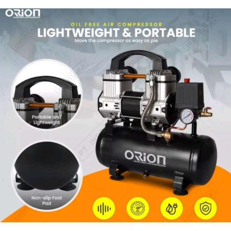 Jual Mesin Kompresor angi tanpa oli (silent) 3/4hp ORION DC75F | Shopee ...