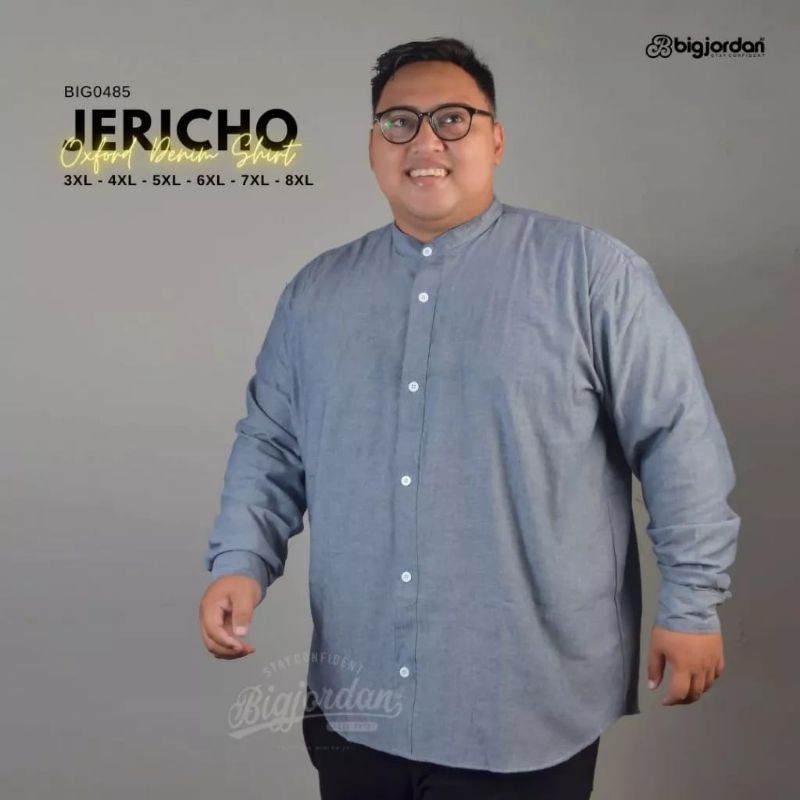 Jual Kemeja Jeans Lengan Panjang Jumbo xxxl xxxxl Kemeja Jeans Big Size Oversize Original Big ...