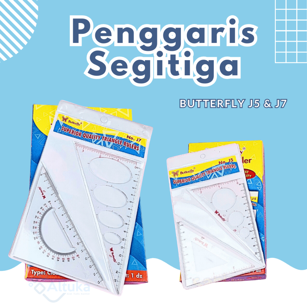 Jual Penggaris Segitiga Butterfly / Set Triangle Ruler Butterfly ...