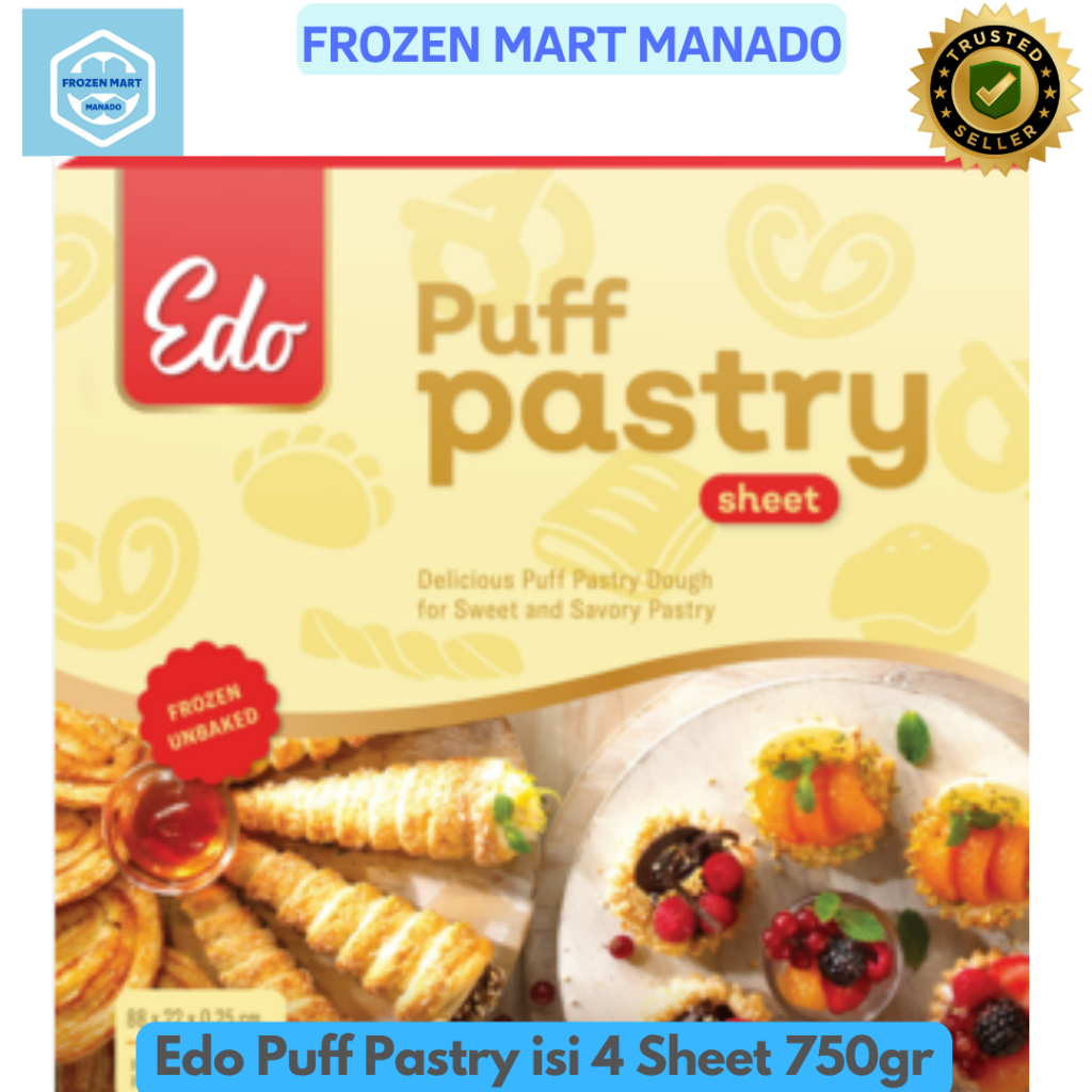 Jual Edo Puff Pastry isi 4 Sheet 750gr - Frozen Mart Manado (Frozen ...