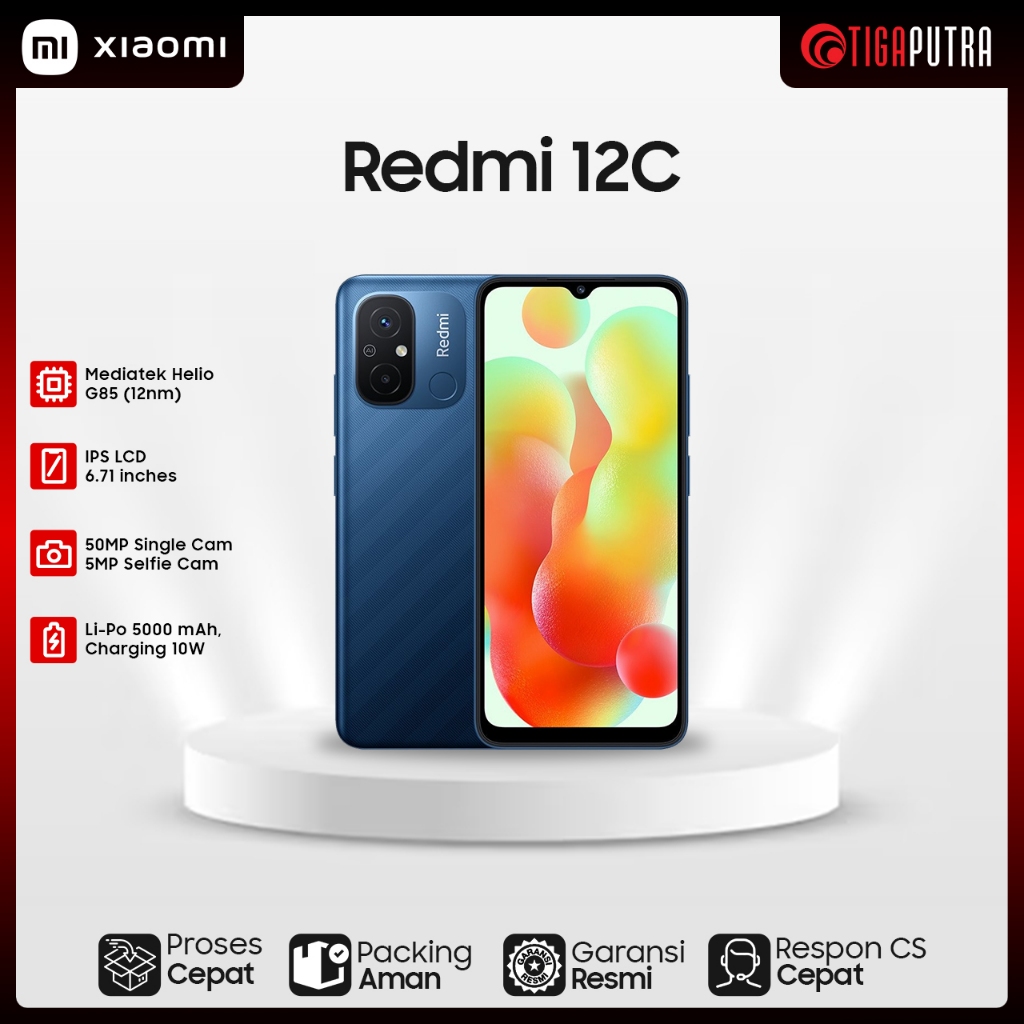 Jual Xiaomi Redmi 12C (Ram 3/4GB, Rom 32/64/128GB, 50MP Ultra Clear ...