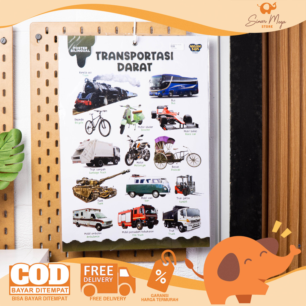 Jual AMAZING Poster Bilingual Transportasi / Poster Edukasi | Shopee ...