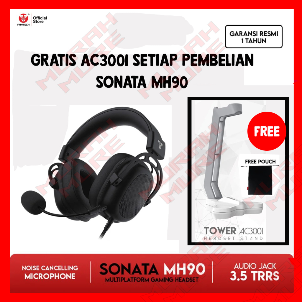 Jual Fantech SONATA MH90 Headset Gaming Mobile Multiplatform FREE SPLITTER + HEADSET STAND ...