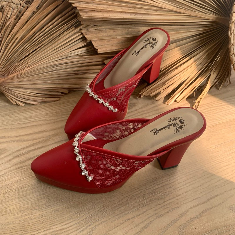 Jual Sepatu Alexna Merah Maroon 9cm Tahu | Shopee Indonesia