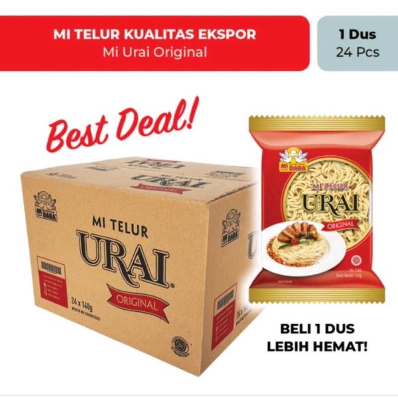 Jual Mie Urai Original Burung Dara dus | karton isi 24pc | Mie telur ...