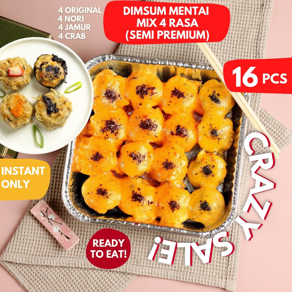 Jual Dimsum Mentai Siomay isi 16 Mix 4 Rasa Original, Nori, Crab dan ...