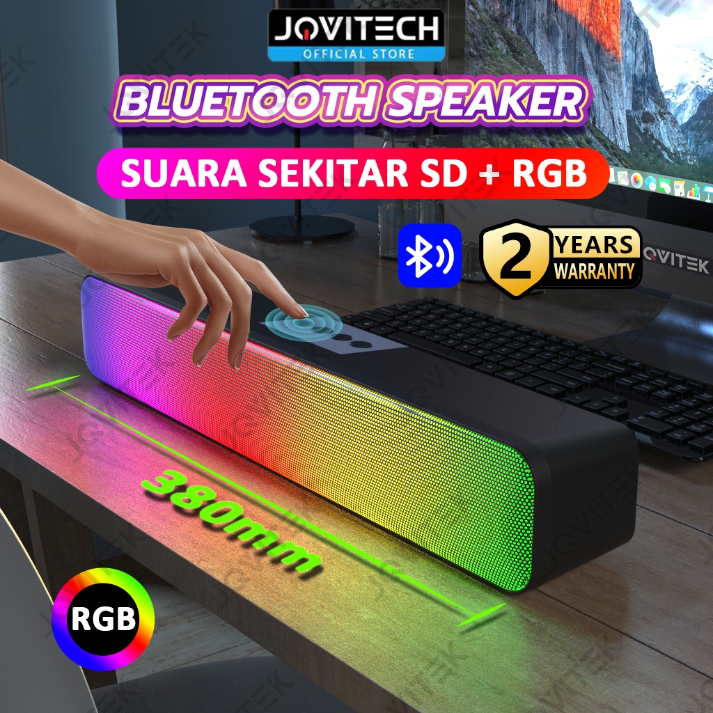 Jual (TV BASS)Jovitech Speaker Bluetooth Soundbar RGB 5 Colors LED ...
