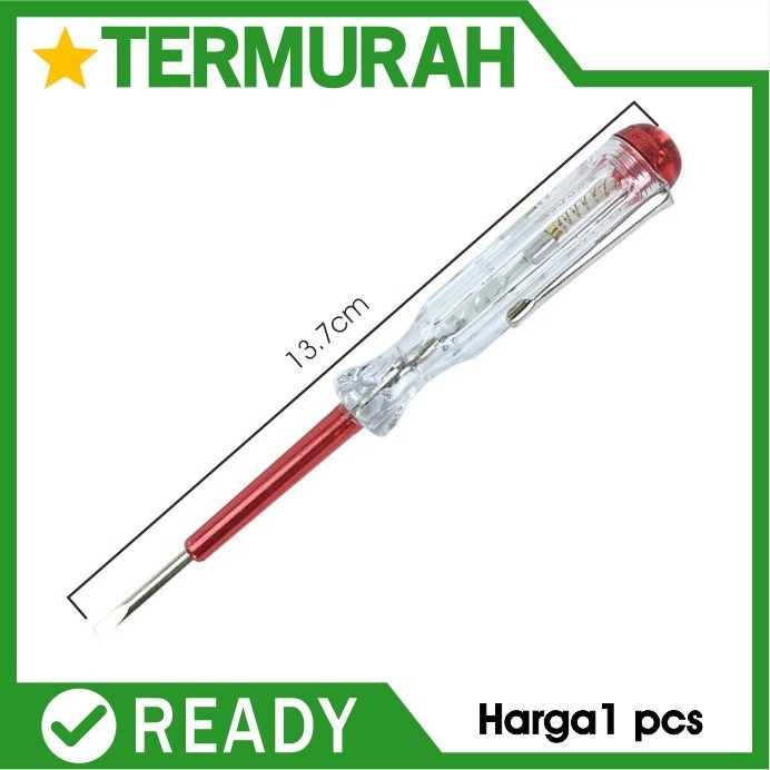 Jual Tespen Test Pen Alat Tes Listrik Obeng Kelistrikan Test Pen Merah ...