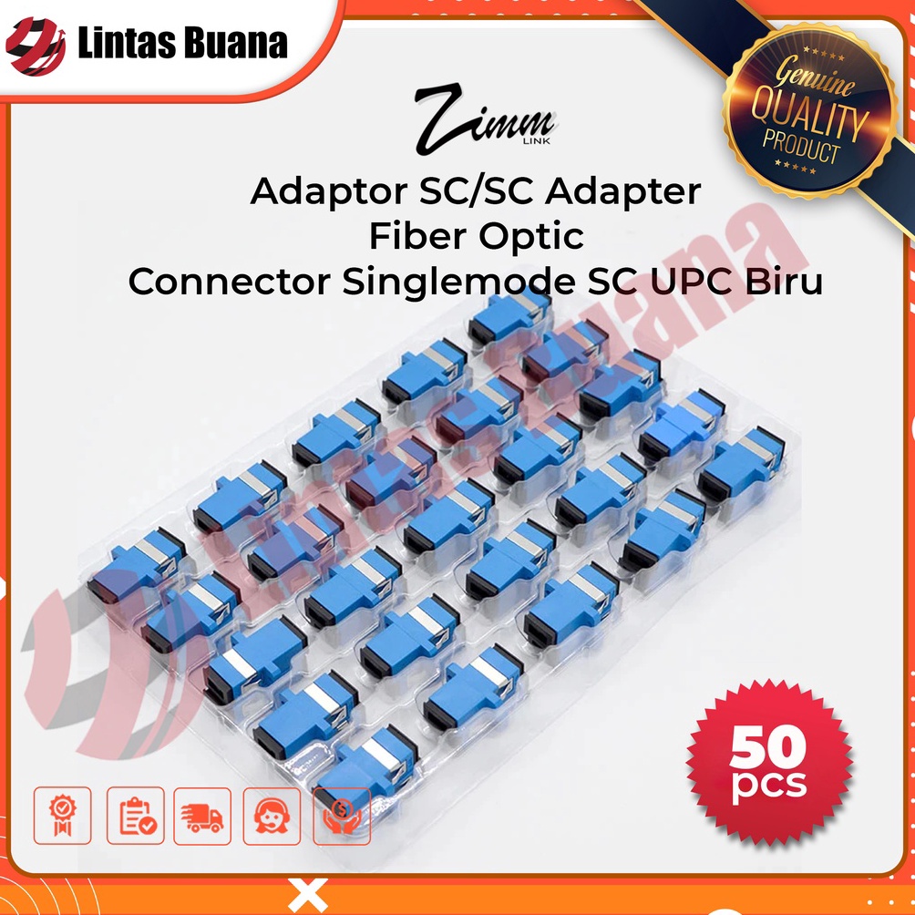 Jual is.. Connector SC Adapter Optical Biru 1 pack 50 PCS L9L | Shopee Indonesia