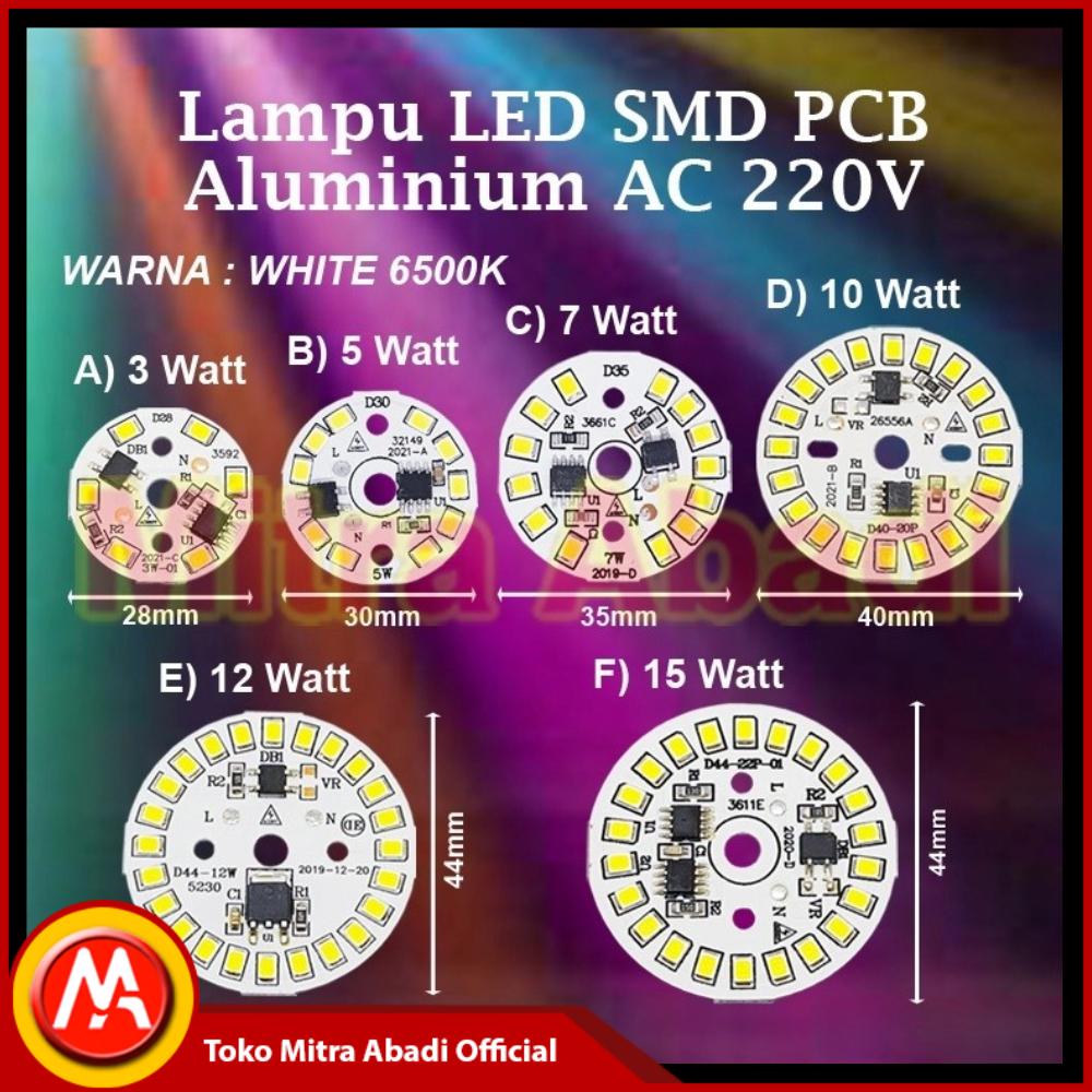 Jual PCB Round LED SMD 2835 Putih 6500K AC 220V | Shopee Indonesia