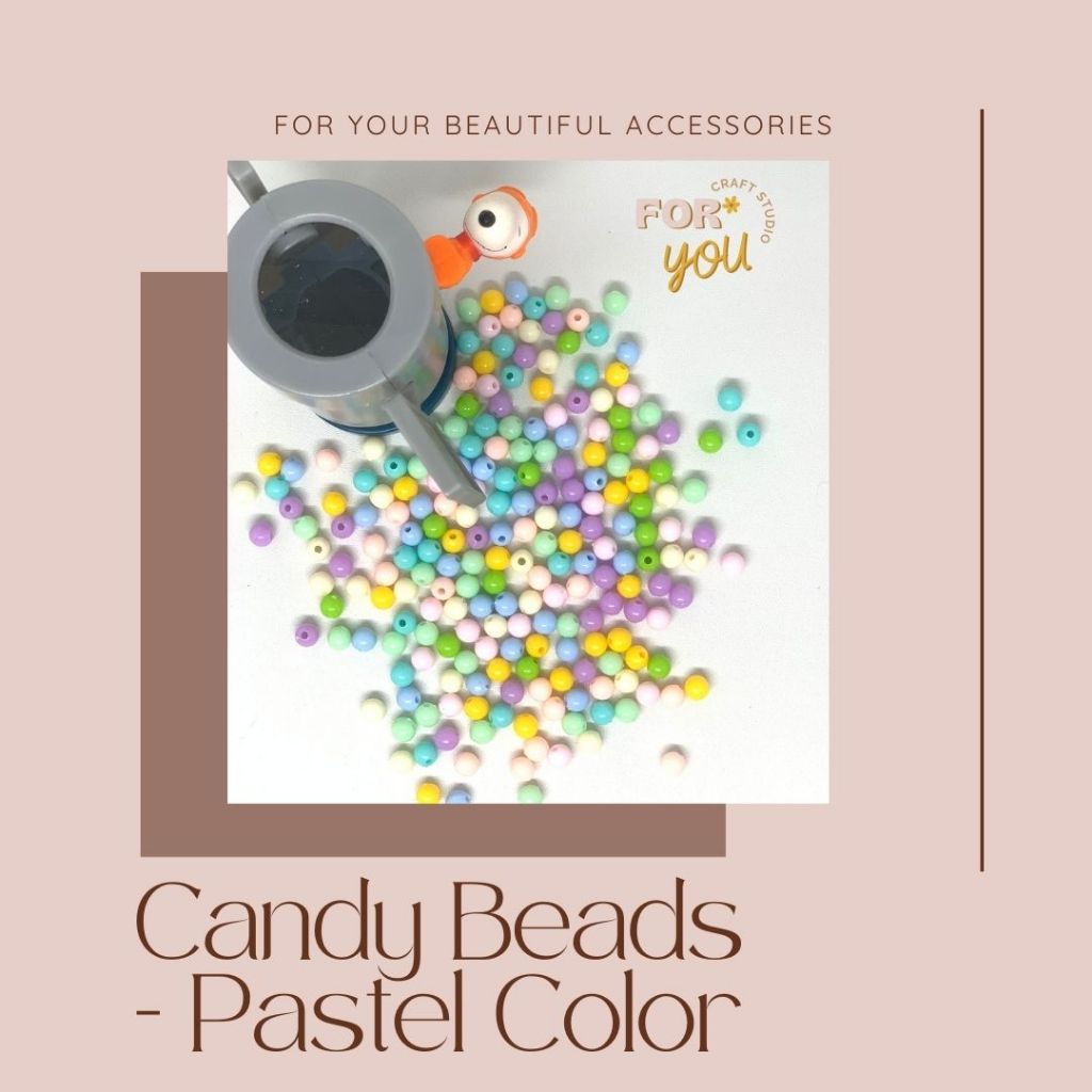 Jual Manik - Manik Warna Pastel Bulat Kecil 6mm / Pastel Beads 6mm, 8mm ...